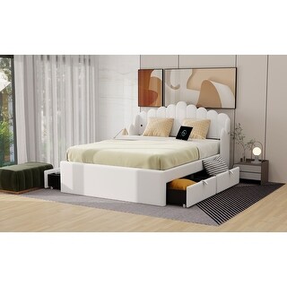 Upholstered Platform Bed with 4 Drawers and 2 USB - Bed Bath & Beyond ...