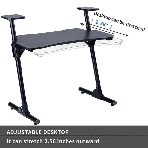 Stylish Z-Shaped Home Office Gaming Desk with Headphone Hook ...