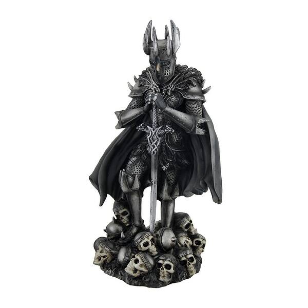 Dark Knight w/Sword Standing on Skulls Statue - 12.5 X 6.5 X 5 inches ...