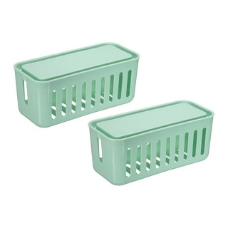Cable Management Box PP Cord Organizer Box to Hide Wires Green 2 Pcs ...