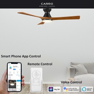 Abbott 52-inch Indoor/Outdoor Smart Ceiling Fan, Dimmable LED Light Kit ...