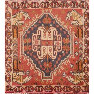Shiraz Persian Vintage Square Rug Handmade Wool Carpet - 2'2" x 2'3 ...