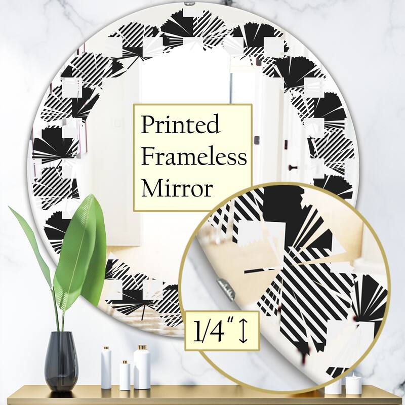 Designart Geometric Monochrome Pattern Ii Printed Modern Round Or