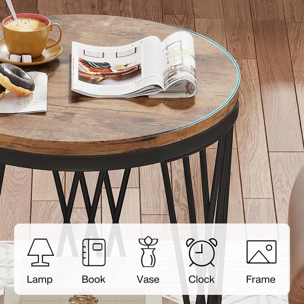 2-Tier Bedside Table Nightstand Slim Coffee Snack Table - Bed Bath ...