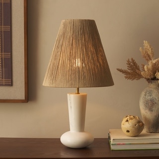 SAFAVIEH Lighting Andez Tropical Table Lamp 22-Inch Marble Base with ...