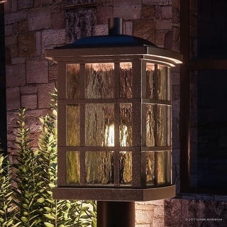 Luxury Craftsman Outdoor Post Light, 16.5"H x 9.5"W, with Tudor Style ...