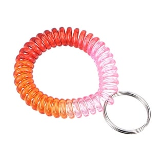 2Pcs Spiral Keychain, Plastic Keyring Wristband Coil Key Holder ...