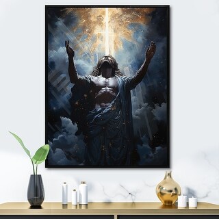 Designart "Isaiahs Insight Indigo Christianity I" Christianity Framed ...