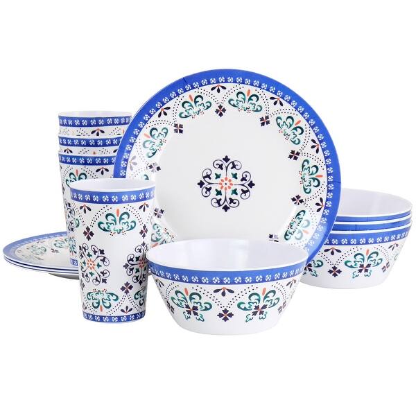 12 Piece Melamine Dinnerware Set - 12 Piece - Bed Bath & Beyond - 35324851