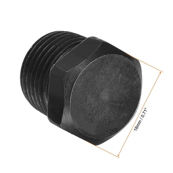 Outer Hex Head Socket Pipe Fitting Plug 2Pcs - Black - 3/8NPT - Bed ...