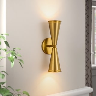 2-Light Up & Down Dual Cone Dimmable Vanity Light Horn Hourglass ...