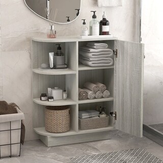 24 Inch MDF 1-door Open Style Shelf Cabinet in Oak - 24" x 31" in ...