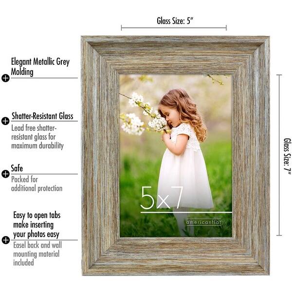 Americanflat Rustic Lodge Frame in Distressed MDF with Polished Glass ...