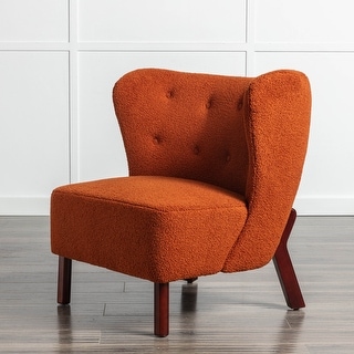 Tufted Sofa Chair Burnt Orange Accent Chair Reading Lounge Chair - Bed ...