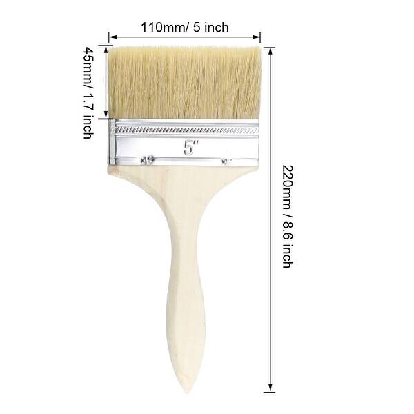 2x 5 Inch Chip Paint Brush Synthetic Bristle with Wooden Grip for Wall ...