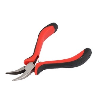 5" Length Red Black Plastic Coated Handle Bent Nose Plier Cutter - Bed ...