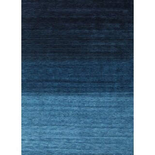 Ahgly Company Machine Washable Contemporary Deep-Sea Blue Area Rugs ...