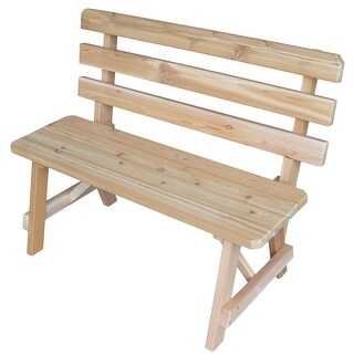 Cedar 4' Traditional Backed Bench - Bed Bath & Beyond - 32720836