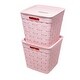 STARPLAST Wide Weave Stacking Storage Bin with Lid, 2 Pack - Bed Bath ...