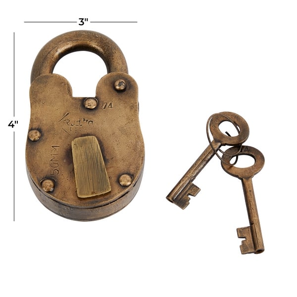 Brass Metal Eclectic Lock And Key - Bed Bath & Beyond - 35086791