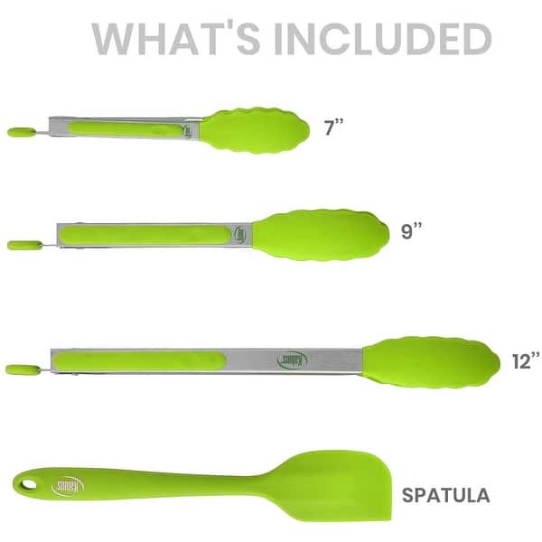 Tong Set, Silicone Tip and Stainless Steel Tongs - Bed Bath & Beyond ...