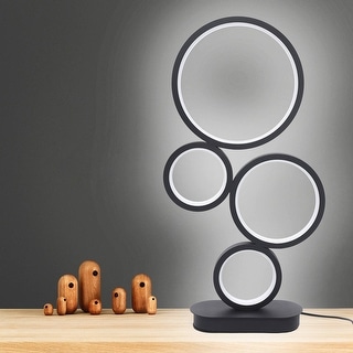 Matte Black Dimmable LED Strip Table Lamp with Remote - 9.85" H - On ...