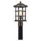 Luxury Craftsman Wrought Iron Bronze Outdoor Post Light - 17.25" H, 10 ...
