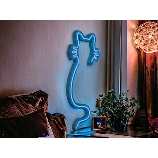 Cat Neon Light Wall Décor, Meow Blue Led Sign - Bed Bath & Beyond ...