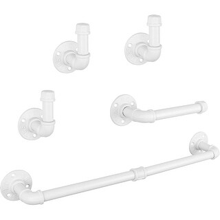5-Pieces Industrial Pipe Bathroom Hardware Set - Bed Bath & Beyond ...