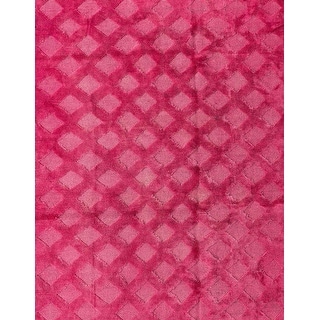 Ahgly Company Machine Washable Abstract Hot Deep Pink Area Rugs - Bed ...