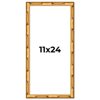 11x24 Frame Gold Bamboo Solid Wood Picture Frame | 1 Inch Moulding ...