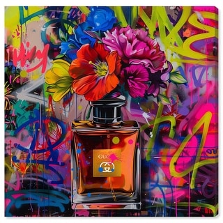 Graffiti Floral Perfume Canvas Graffiti Art by Art Remedy - Bed Bath ...