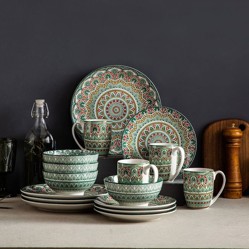 vancasso Mandala Bohemian Porcelain Dinnerware Set (Service for 4 ...