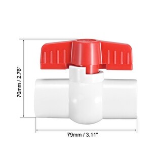 Ball Valve Water Pipe Threaded Ends 3/4" Inner Hole Diameter Red White ...