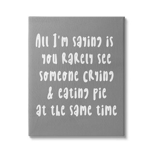 Stupell Crying & Eating Pie Humor Canvas Wall Art, Design by Lil' Rue ...