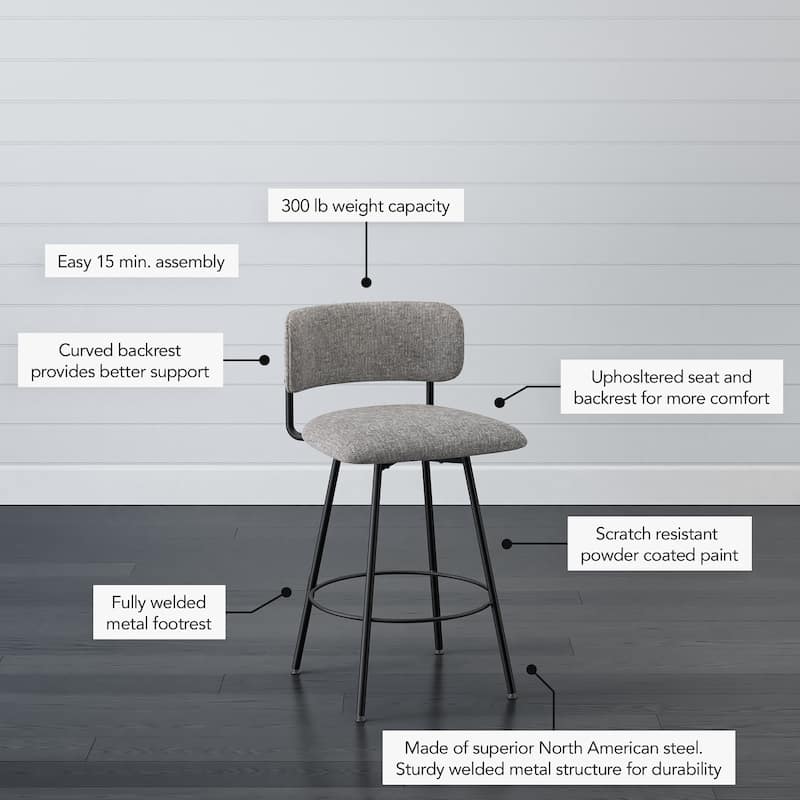 Amisco Yasmina Swivel Counter And Bar Stool Bed Bath And Beyond 40017772
