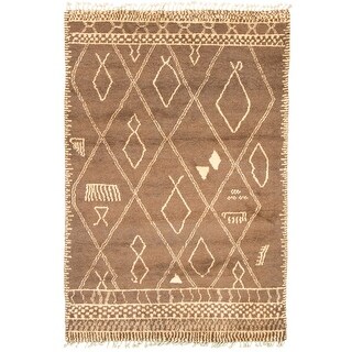 ECARPETGALLERY Hand-knotted Pak Finest Marrakesh Brown Wool Rug - 6'0 x ...