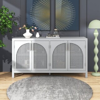 60 Inch Solid Wood Sideboard with Adjustable Shelves - Bed Bath ...