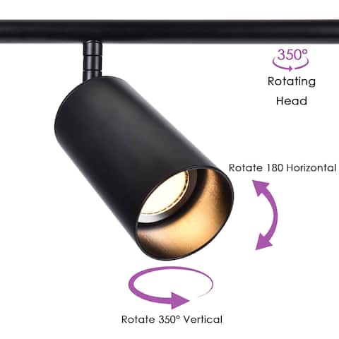 5-Light Modern Industrial Spotlight Adjustable Linear Ceiling Track ...