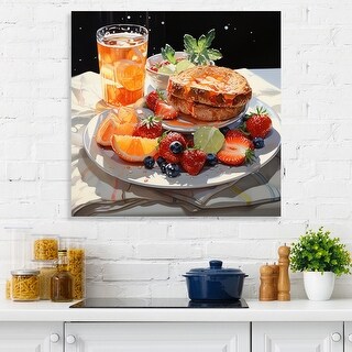 Designart "Food Breakfast Pointillism Dot II" Food & Beverage Canvas ...