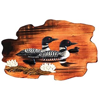 Loon Family Hand Crafted Intarsia Wood Art Wall Hanging 26 X 18 X 2.5 ...