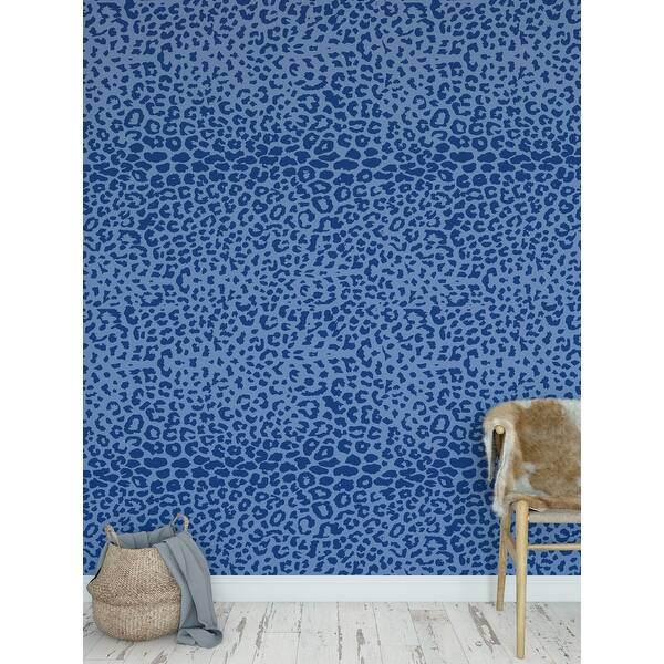 BOHO ANIMAL PRINT BLUE Peel and Stick Wallpaper By Kavka Designs - 2' x ...