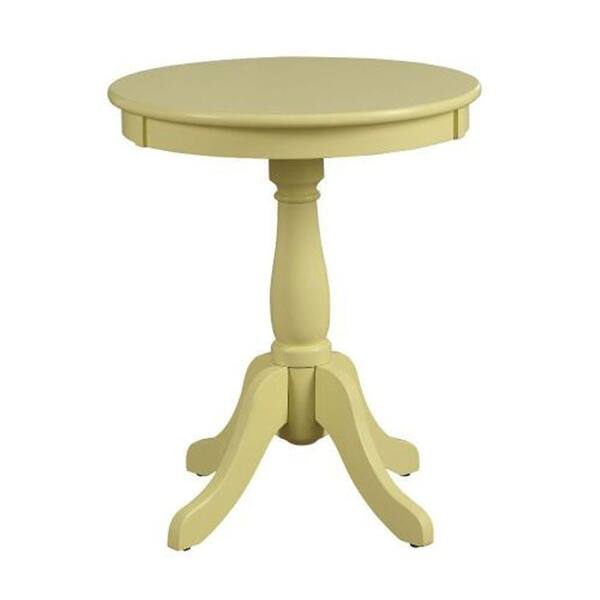 Yellow side table solid wood alger table round shape table - Bed Bath ...
