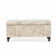 Roomfitters Script Print Storage Bench with Hinged Lid and Turned Legs ...