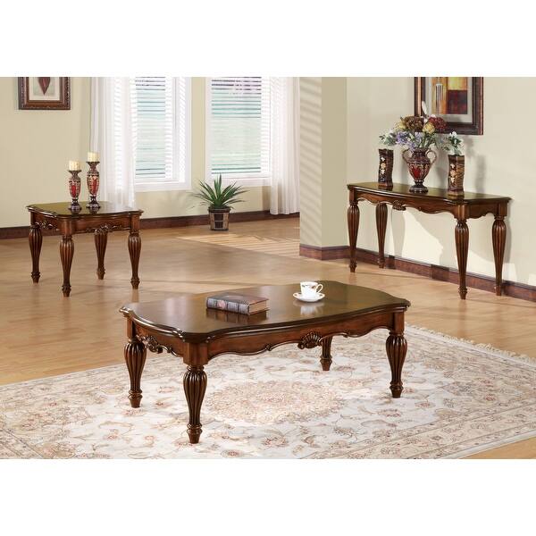Destiny Cherry Sofa Table with Turned Fluted Legs - Bed Bath & Beyond ...