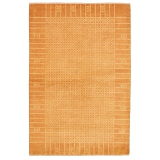 ECARPETGALLERY Hand-knotted Peshawar Ziegler Light Brown Wool Rug - 4'2 ...