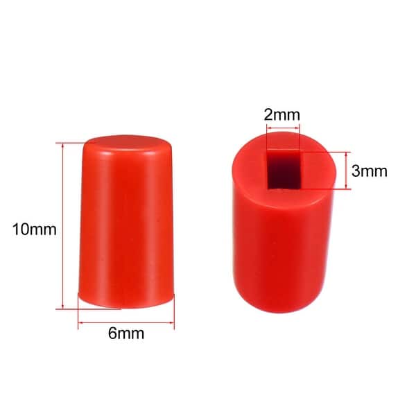 40Pcs 6x10mm Latching Pushbutton Tactile Switch Caps Cover Keycaps Red ...