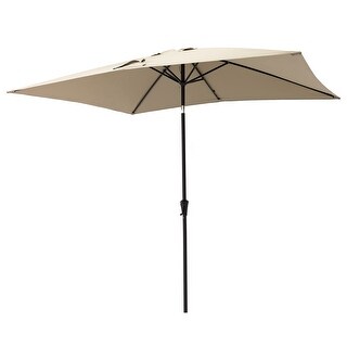 6.5x10 ft Rectangular Outdoor Market Patio Table Umbrella with Tilt and ...