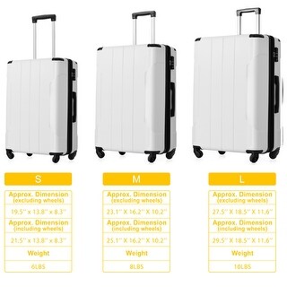 Storage Trunks Hardshell Luggage TSA Lock Spinner 28" Trunk, White ...