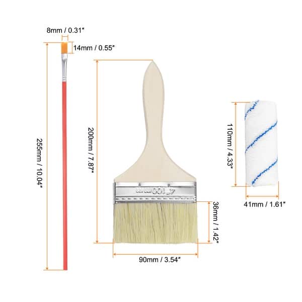 14pcs Paint Roller Kit, 4" Chemical Fiber Paint Brushes, for Ceilings ...